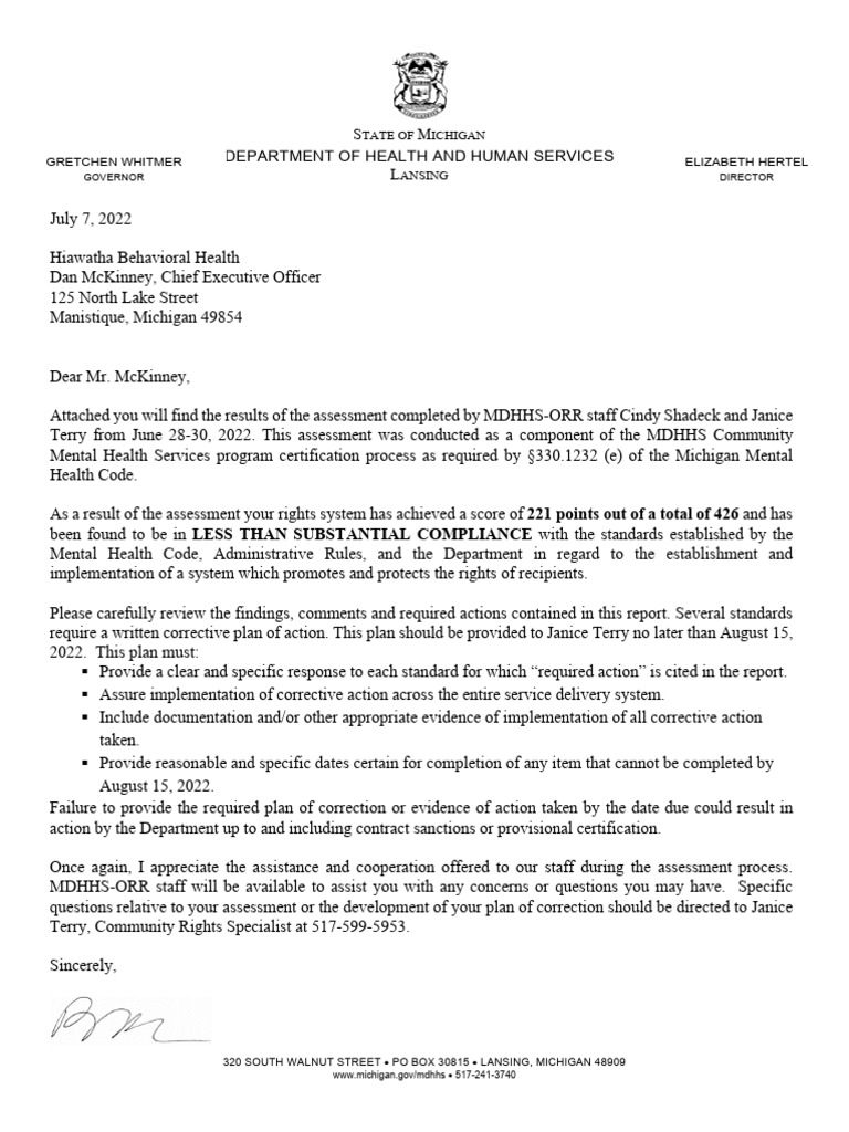 2022 Hiawatha Behavioral Health Assessment | PDF | Mental Health