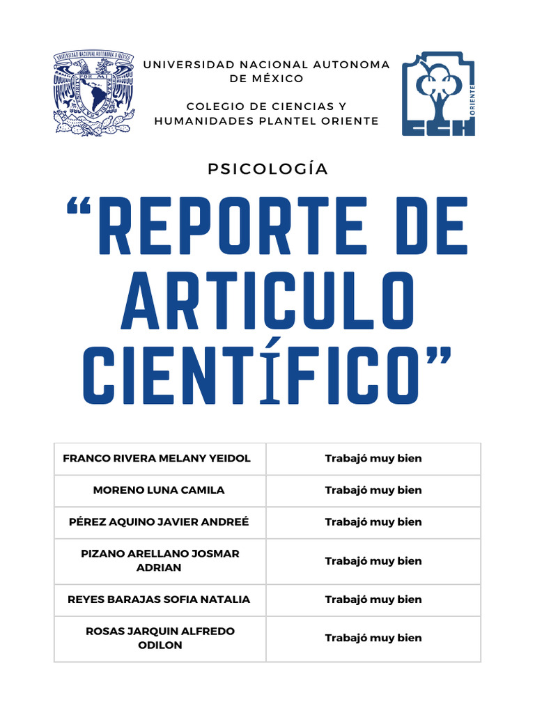 “REPORTE DE ARTICULO CIENTÍFICO” | PDF