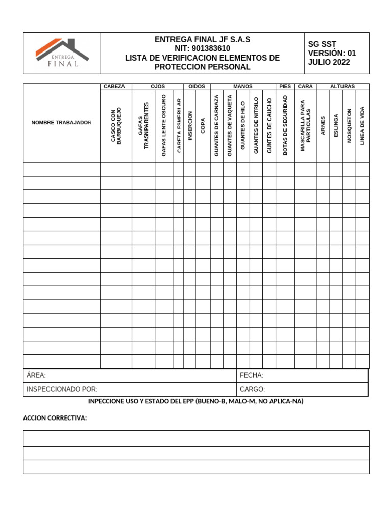 Inspección EPP | PDF