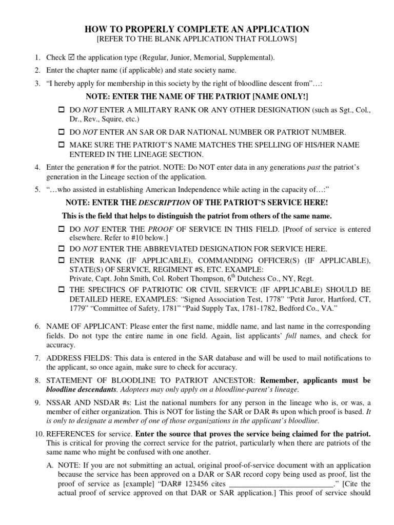 SAR Application Formatting Guide | PDF