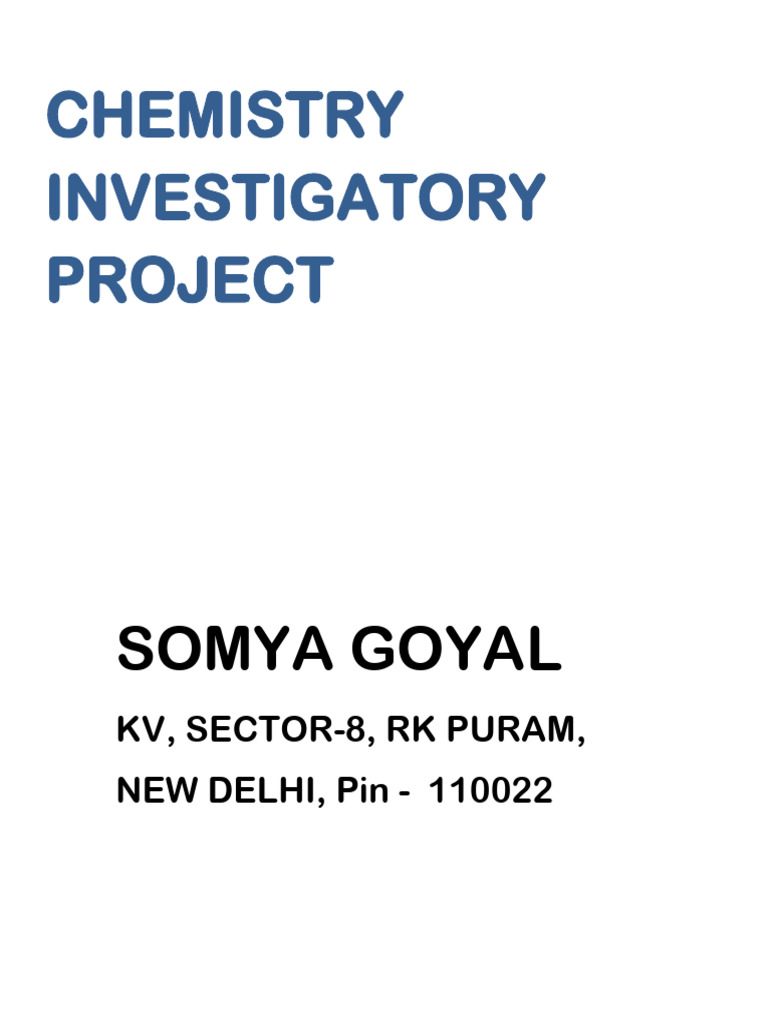 CHEMISTRY _PROJECT_2 | PDF
