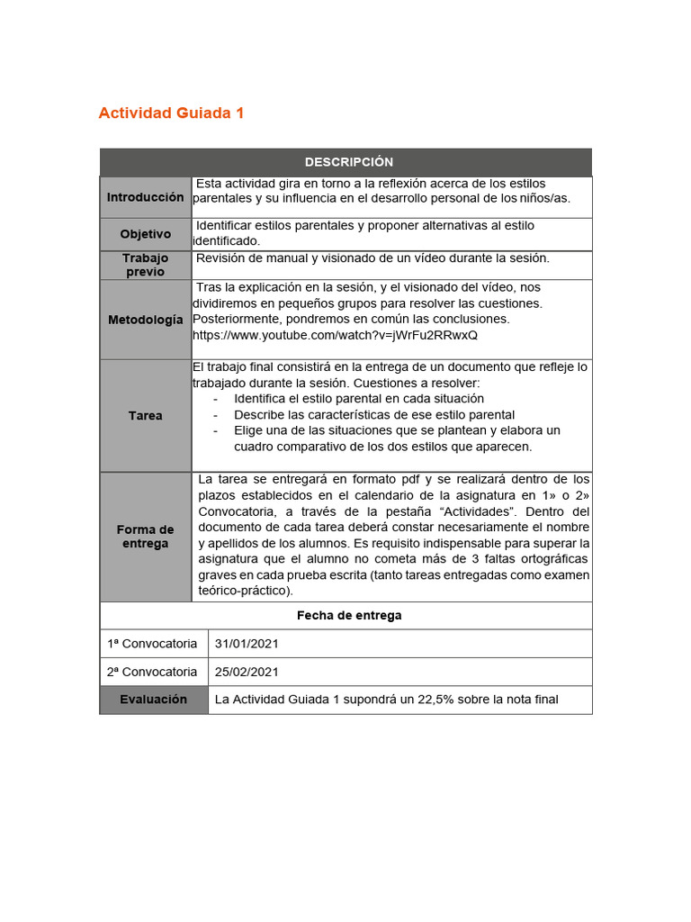 Actividad Guiada 1: Introducción Objetivo Trabajo Previo Metodología | PDF