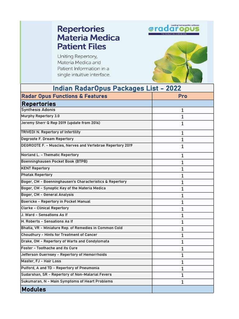 RadarOpus PRO Item List With Books Volume | PDF
