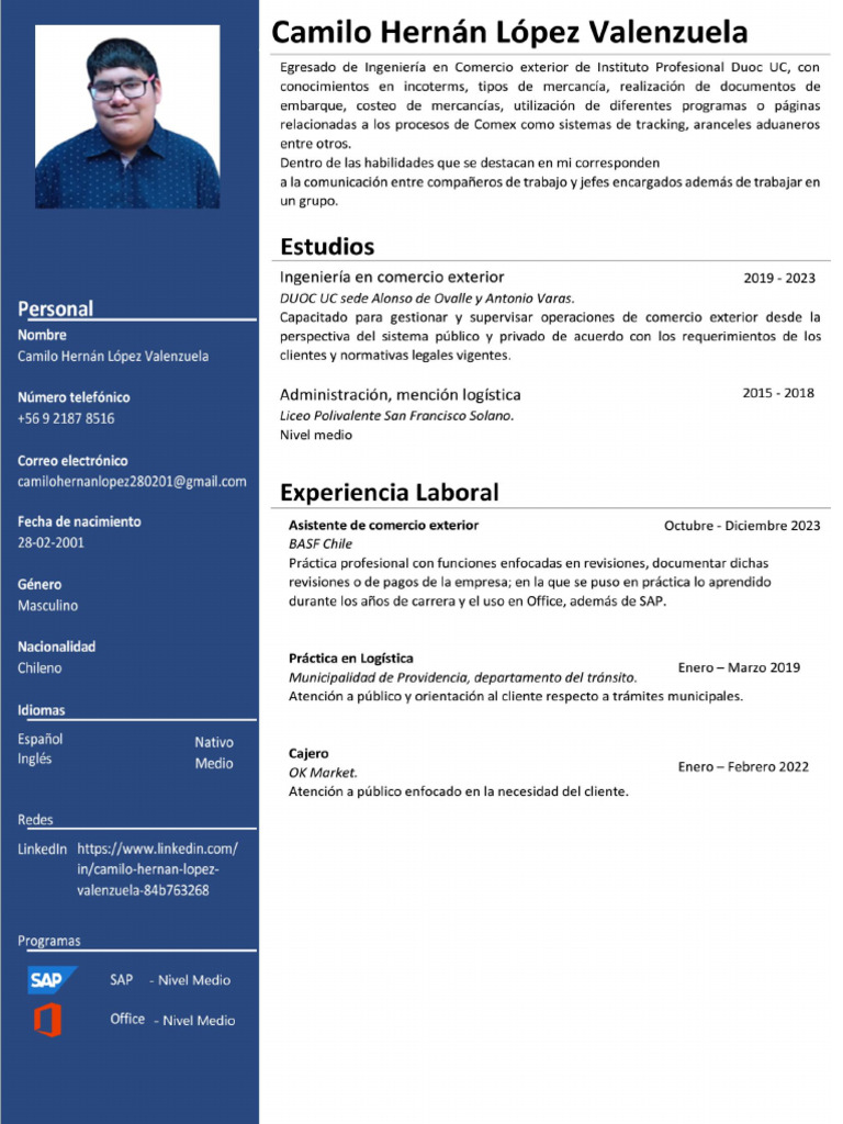 CV Camilo Lopez | PDF