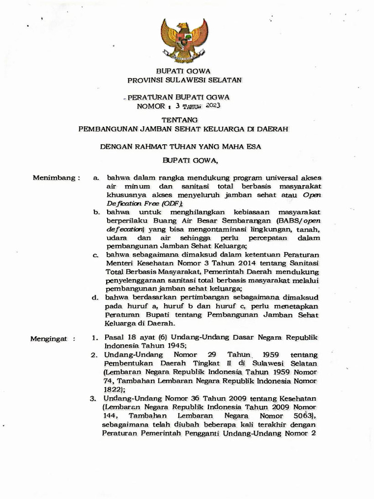 Perbup Nomor 03 Tahun 2023 | PDF