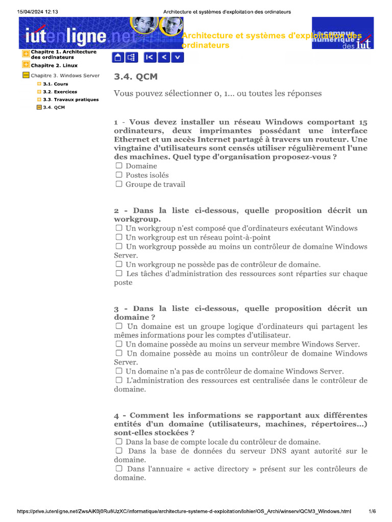 QCM Windows Server | PDF