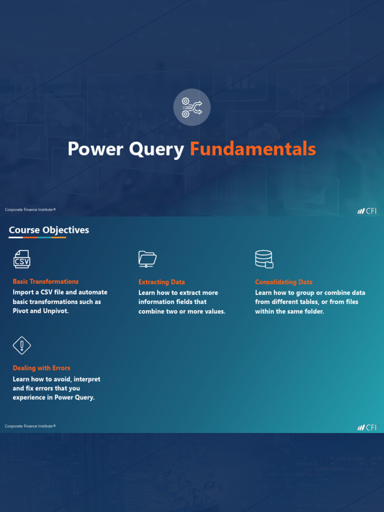 Power Query Course Presentation | PDF