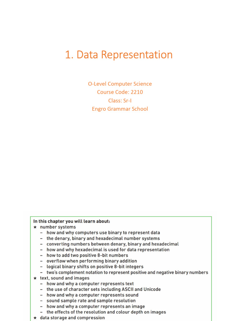 1. Data Representation | PDF