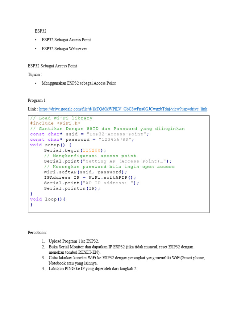 ESP32 Wifi - Percobaan - 20240918 | PDF