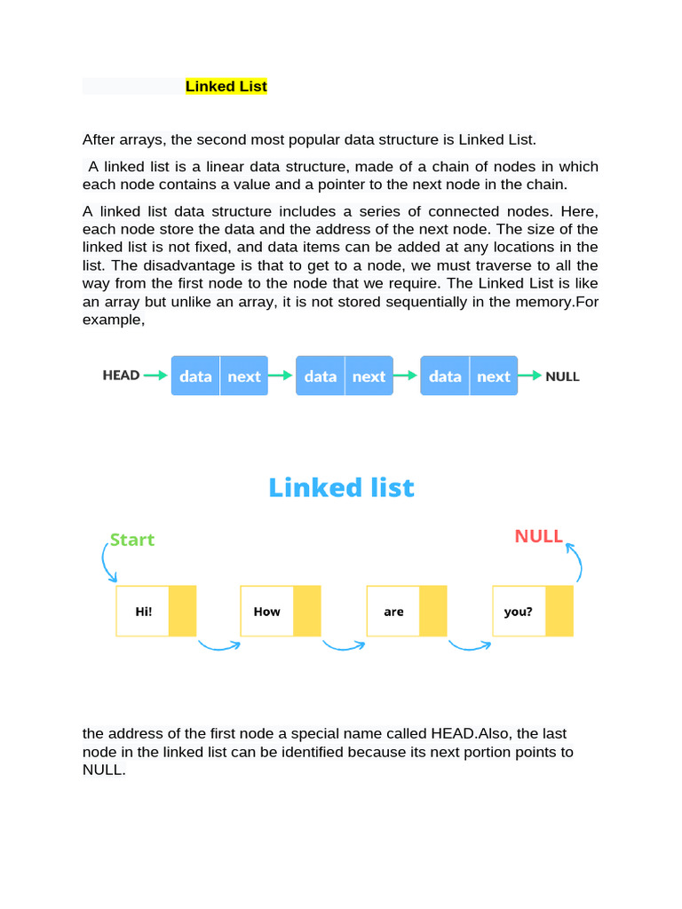 linked list notes | PDF
