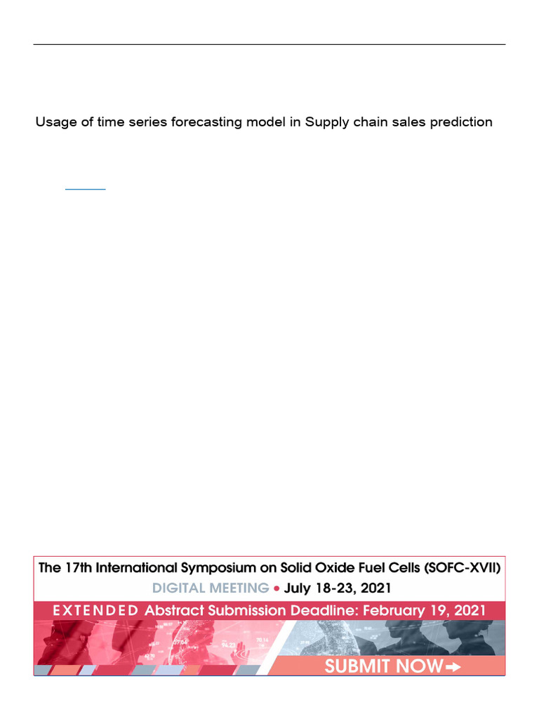 Usage Of Time Series Forecasting Model In Supply C Pdf