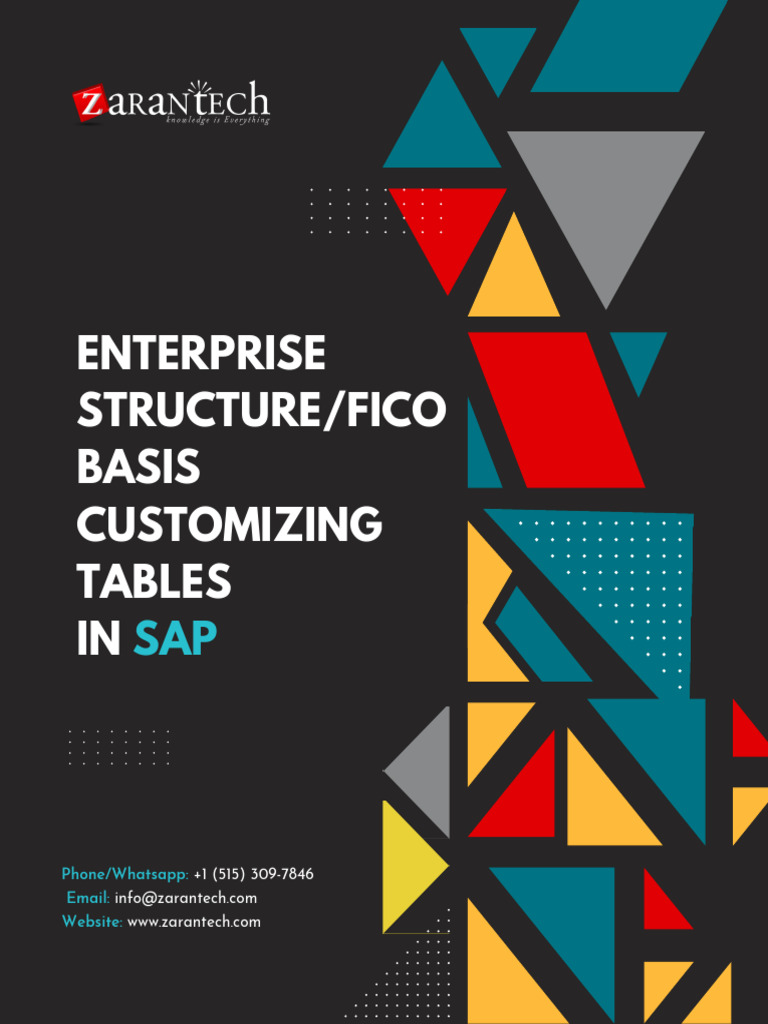 Enterprise Structure - Fico Basis Customizing Tables in Sap | PDF