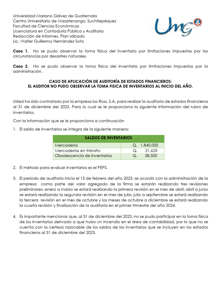 Enunciado Caso 5 Inventarios ORIGINAL | PDF