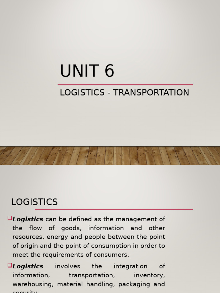 U6 Logistics - Transportation | PDF
