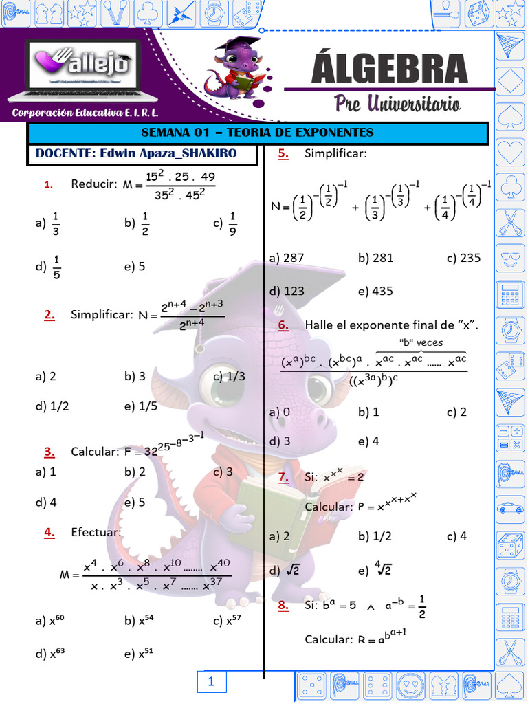 ALGEBRA_2024_semana 1 | PDF