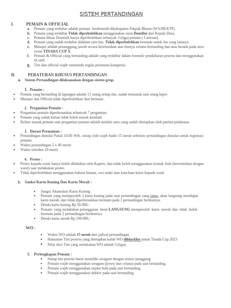 Sistem Pertandingan | PDF