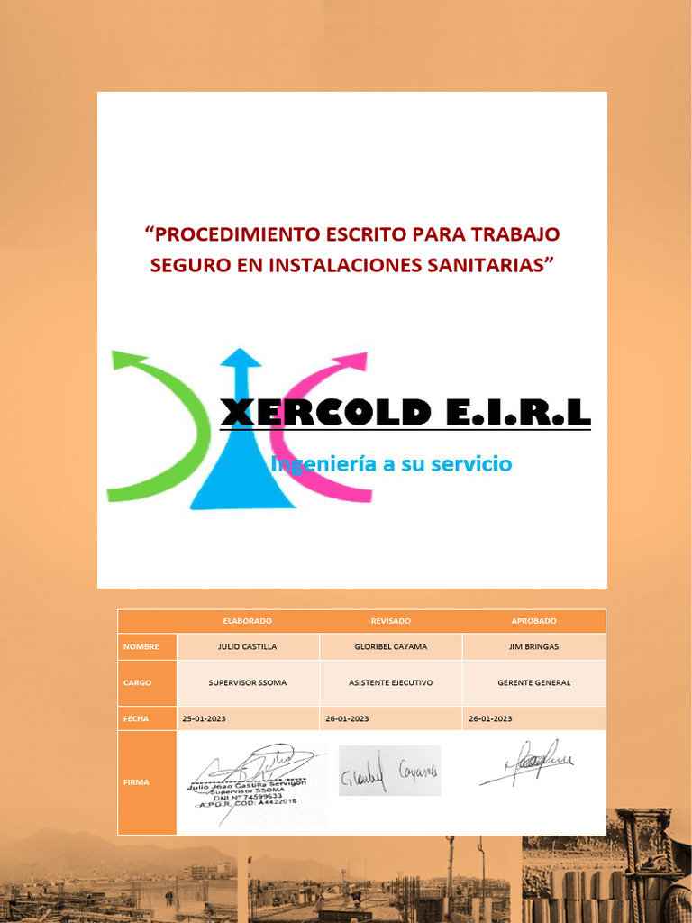 SGSST - PETS - 002 Procedimiento de Trabajo Seguro - Instalaciones Sanitarias | PDF