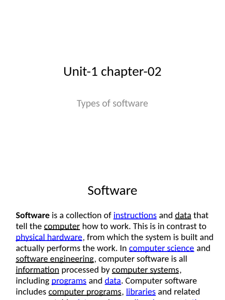 Unit 1 Chapter 02 Types of Software | PDF