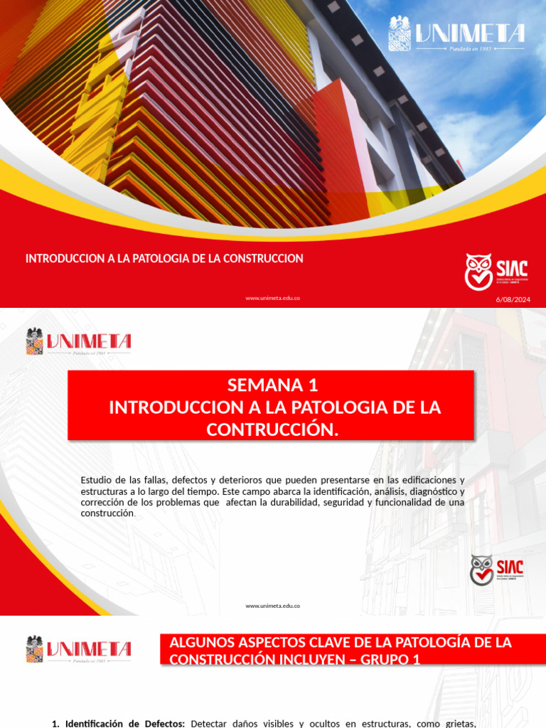 Semana 1 Introduccion A La Patologia de La Construcción. | PDF