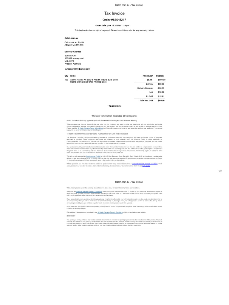 HNH Invoice | PDF