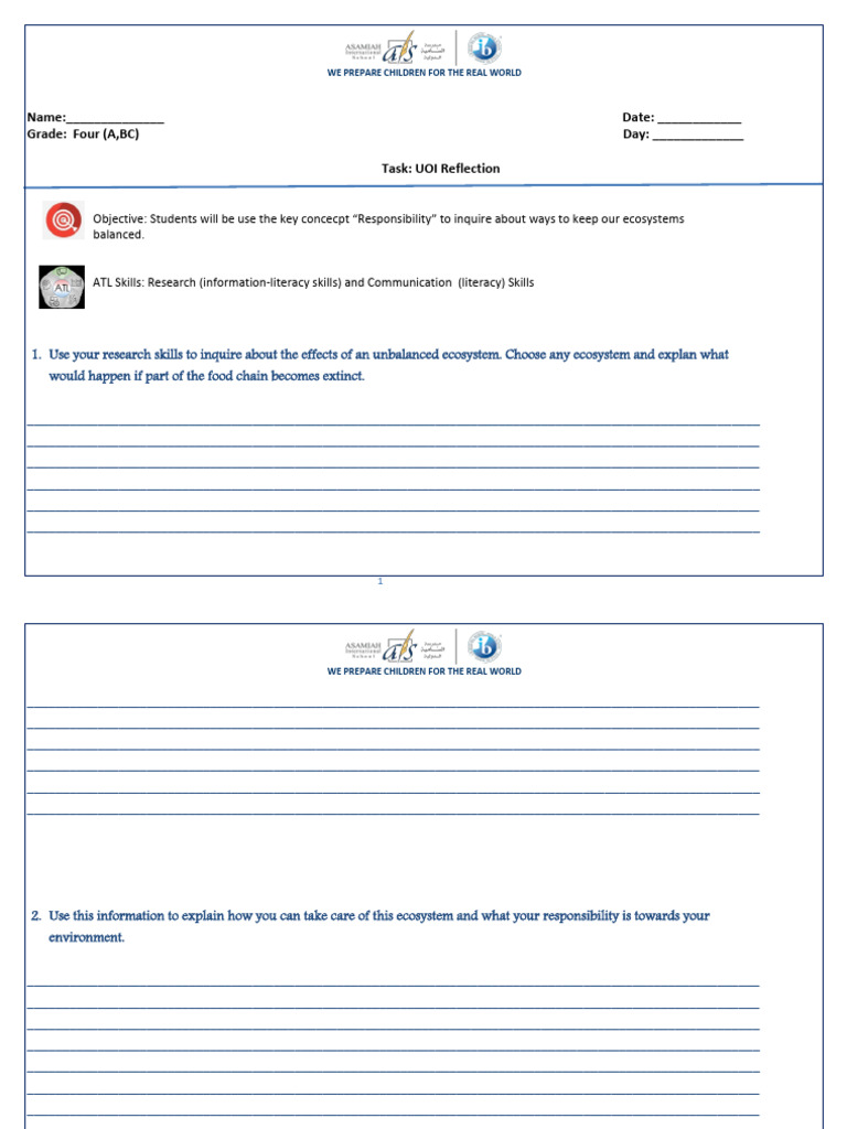 Reflection Responsibility | PDF