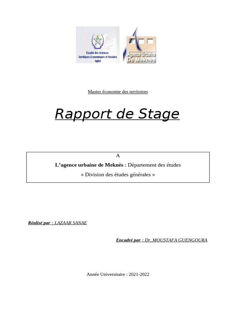 Rapport de Stage AU | PDF