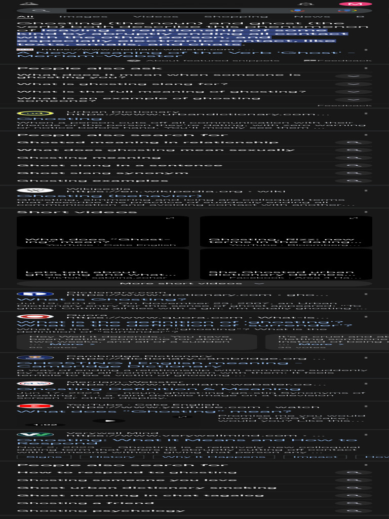 Ghosting Definition Slang - Google Search | PDF