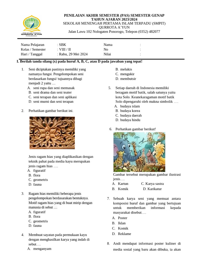Pas SBK KLS 8 2023 - 2024 Genap | PDF