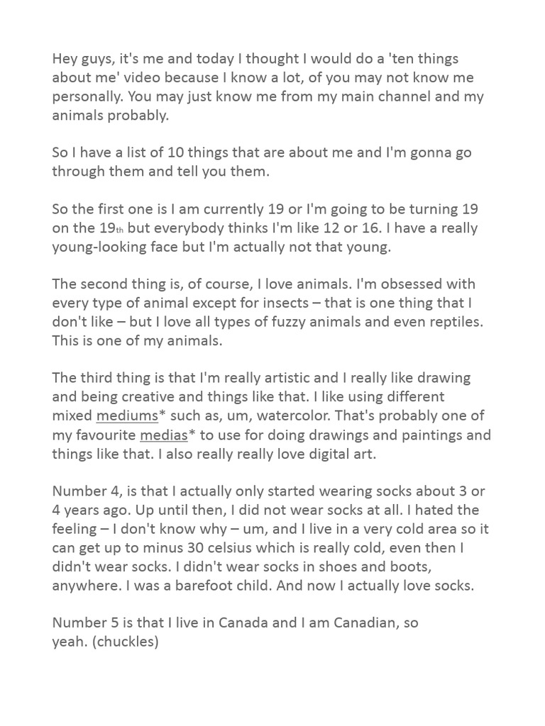 10 Things About Me Victoria | PDF