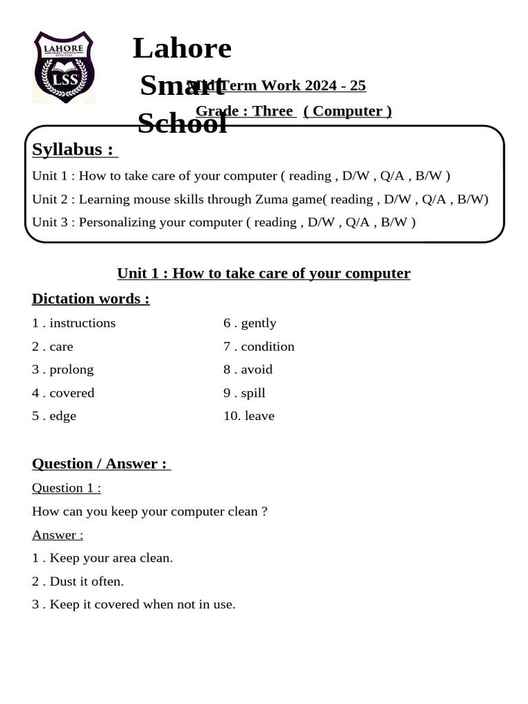 Grade 3 Computer Skills Guide | PDF | Computer Science | Computer Architecture