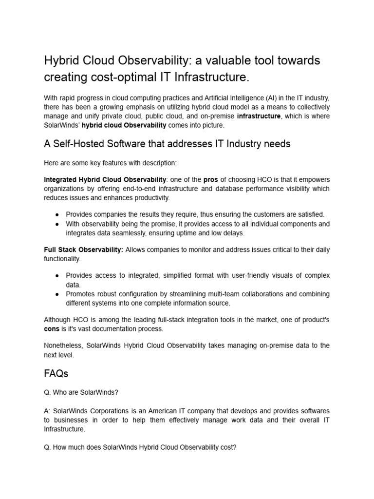Hybrid Cloud Observability | PDF