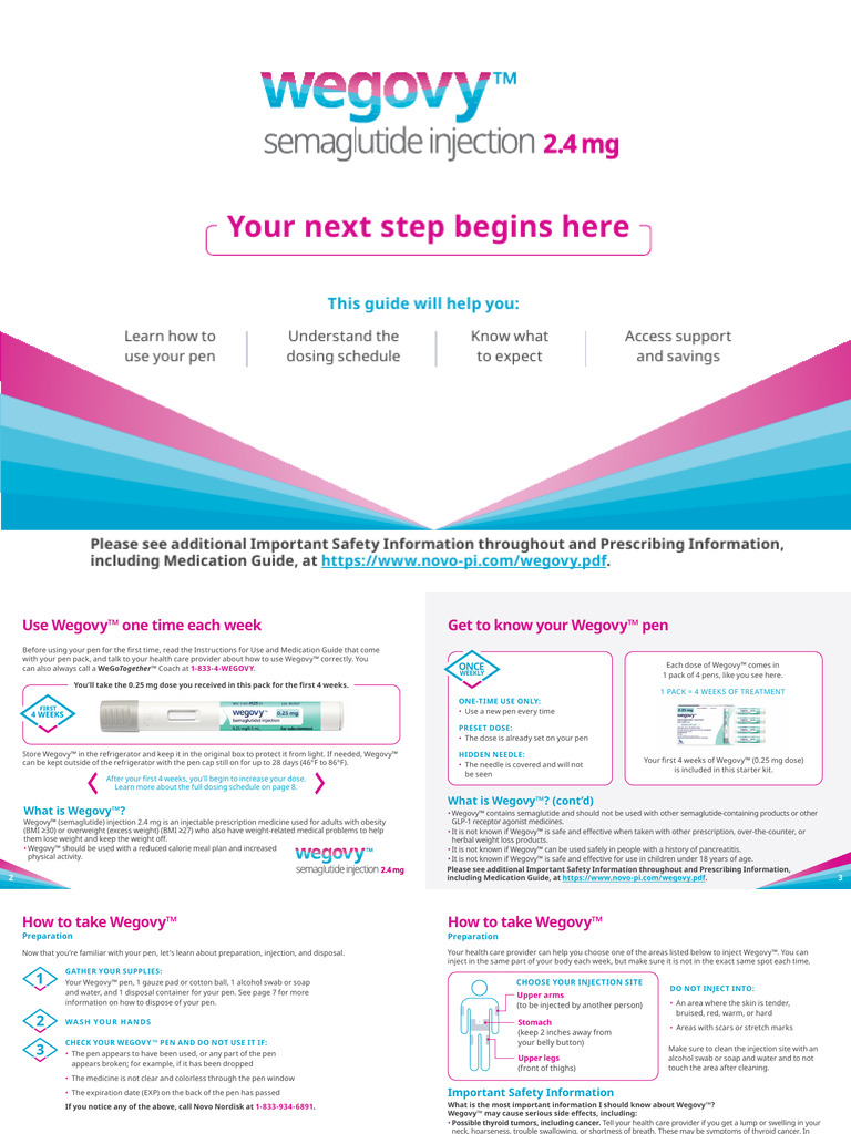 Wegovy Patient Quick Start Guide - Digital - US21SEMO00378 | PDF