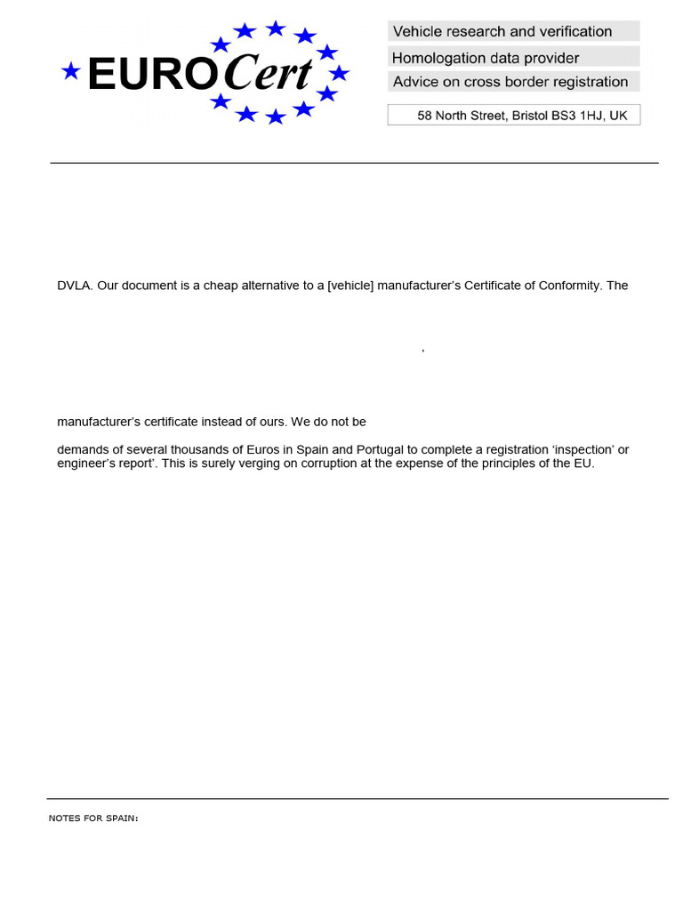 EU Vehicle Compliance Guide | PDF