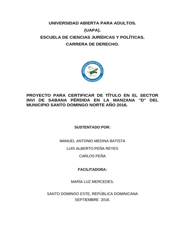 Proyecto para Certificar Titulo | PDF
