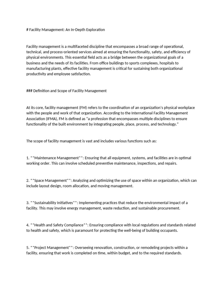 Facility Management | PDF