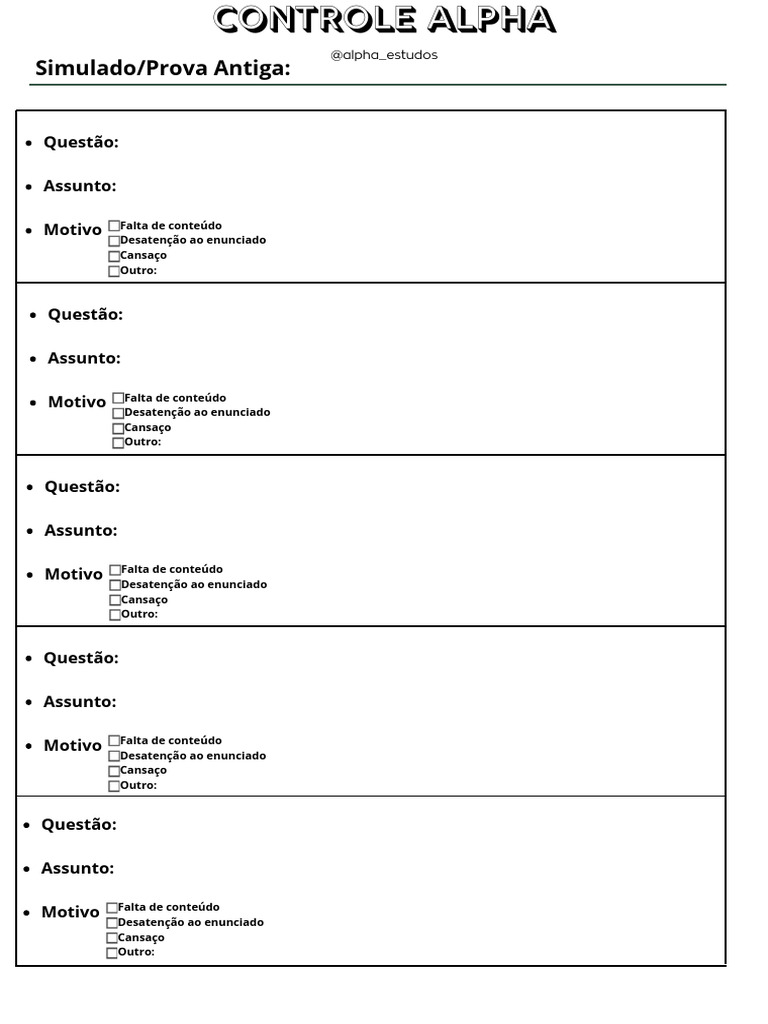 Controle de Erros Alpha | PDF