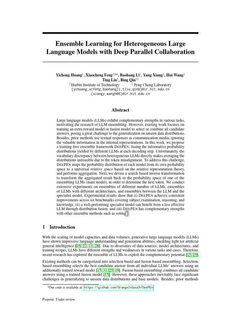 Ensemble Learning for Heterogeneous Large Language Models with Deep ...