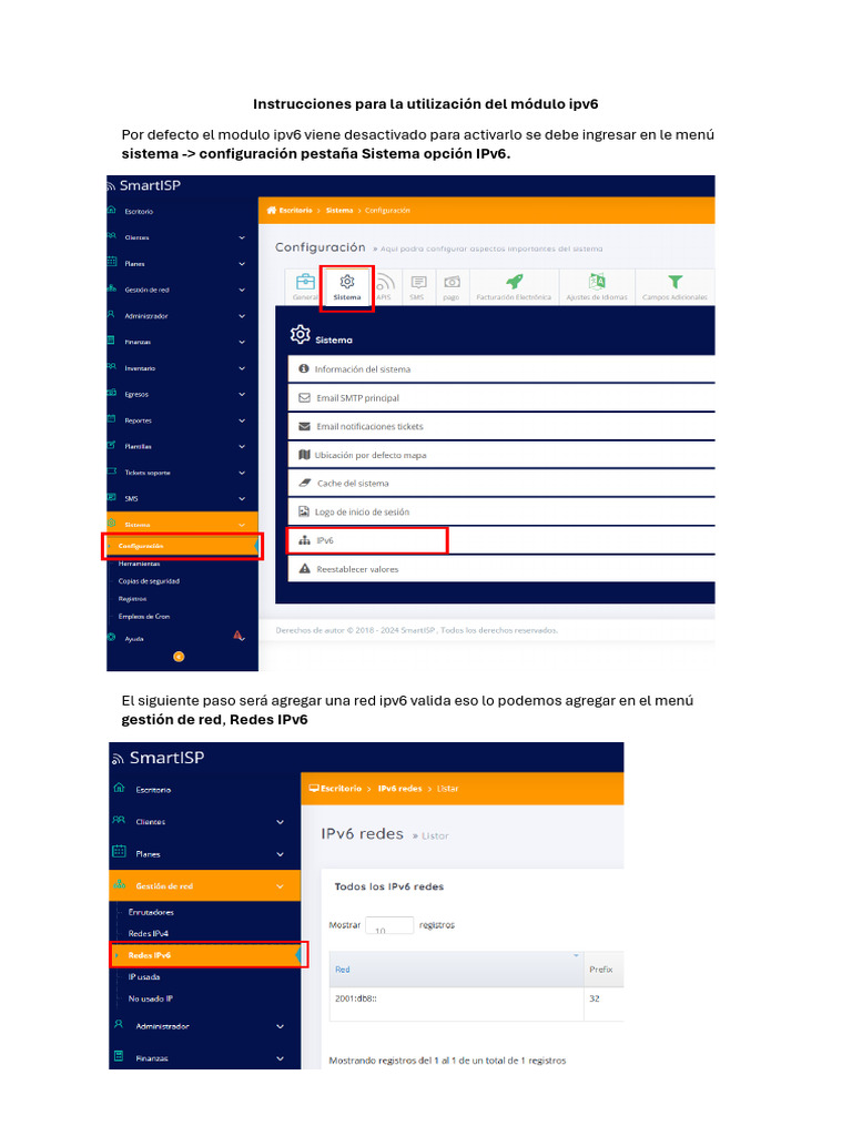 Instrucciones para La Utilización Del Módulo Ipv6 | PDF