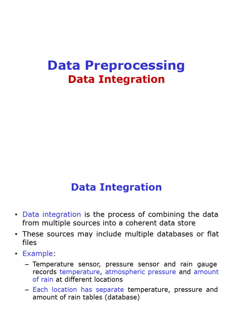 Class6 DataPreprocessing DataIntegration | PDF