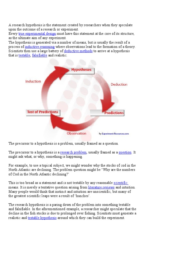 A Research Hypothesis is the Statement Created by Researchers When They ...