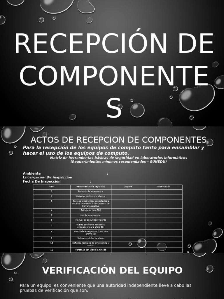 Recepcion de Componentes | PDF