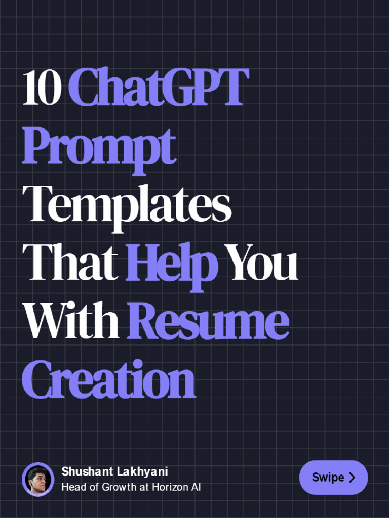 ChatGPT Prompts For Resume Creation | PDF