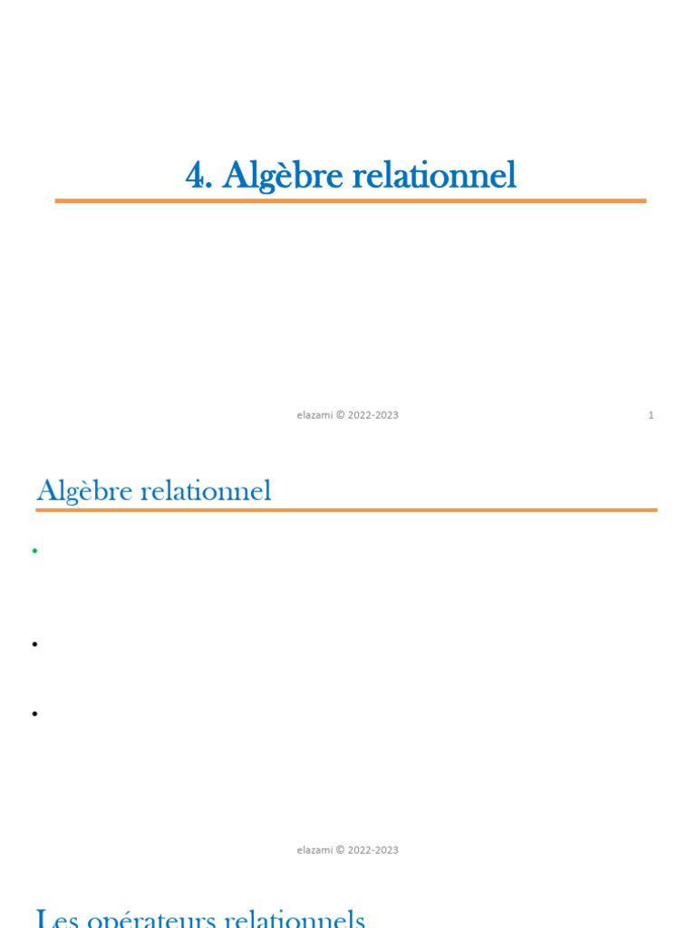 3 - Algèbre Relationnel | PDF