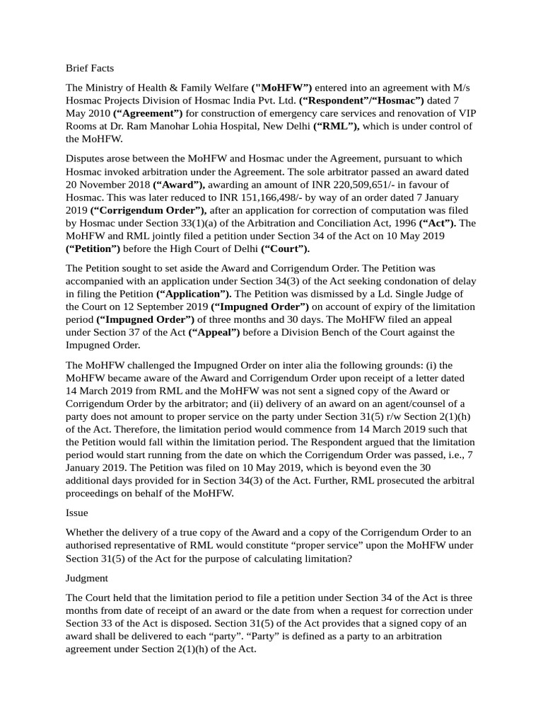 ("Mohfw") ("Respondent"/"Hosmac") ("Agreement") ("RML") | PDF