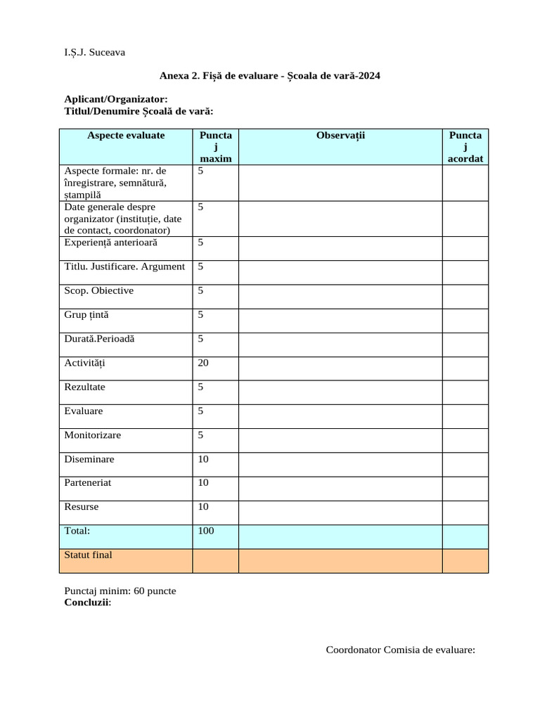 Fisa de Evaluare - SV - 24 | PDF