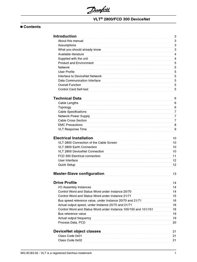 VLT 2800/Fcd 300 Devicenet: Mg.90.B3.02 - VLT Is A Registered Danfoss ...