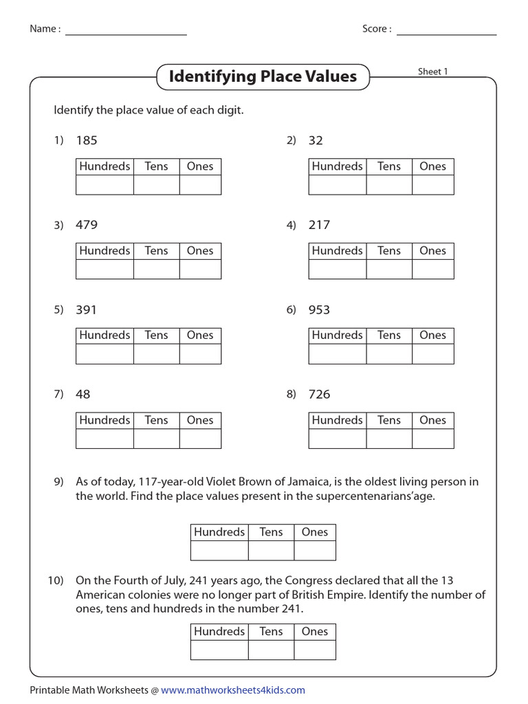 identify-place value | PDF