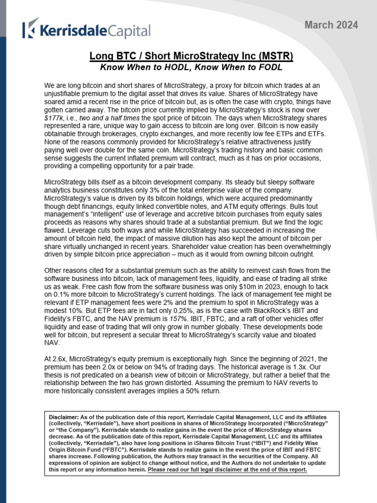 MicroStrategy MSTR | PDF