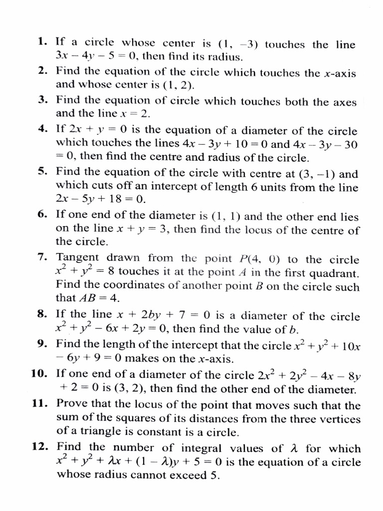Circles (Practice Assignment) | PDF