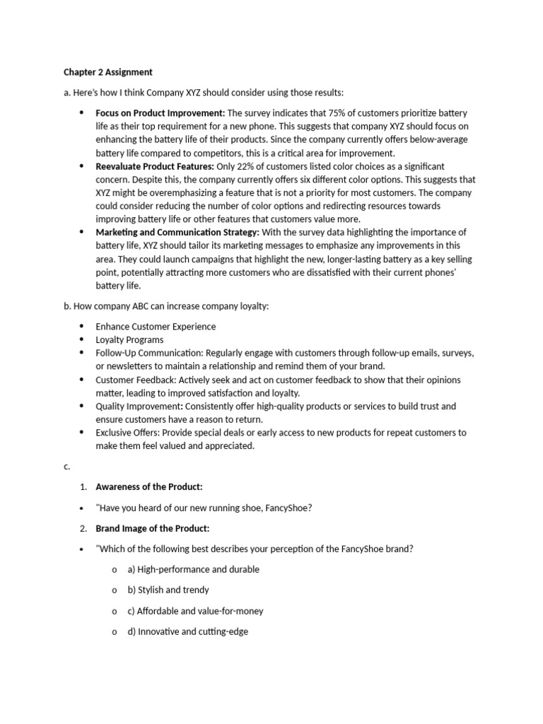 Chapter 2 Assignment | PDF